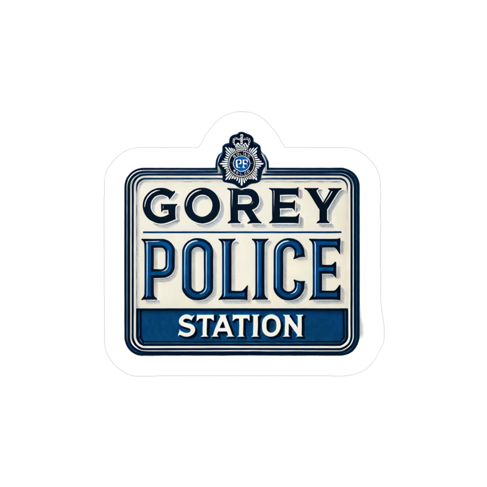 Gorey Police Station Sticker (Kiss-Cut Vinyl) – Alison Golden’s Shop